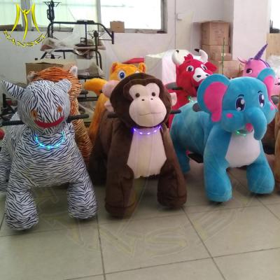 China Hansel amusement children ride on plush battery operated walking animals for sale
