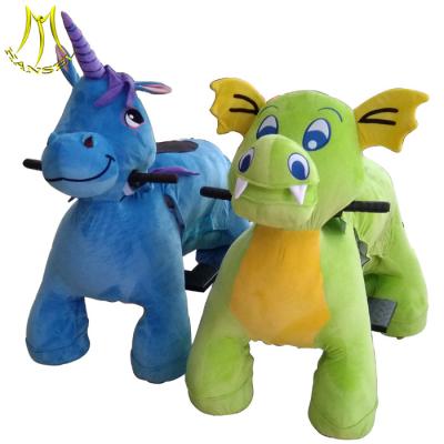 China Hansel latest amusement walking unicorn toy plush animal horse electric scooter for sale