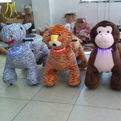 China Hansel children play game coin operated walking plush motorized animals for sale