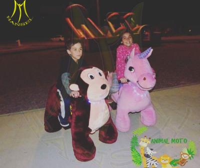 China Hansel  rides kids amusement park  rides unicorn motorized plush animal for sale