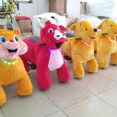 China Hansel amuement battery powered plush electric children ride on animal for sale