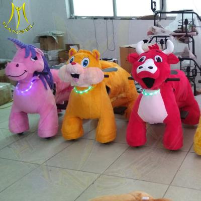 China Hansel amusement walking plush animal horse electric plush scooter for sale