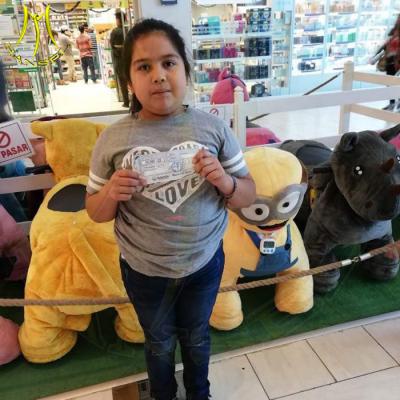 China Hansel attractive toys kids unicorn motorized plush animal ride for mall for sale