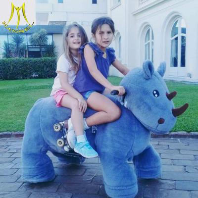 China Hansel plush motorized horse toy for adults  plush animals kids ride on animals for sale