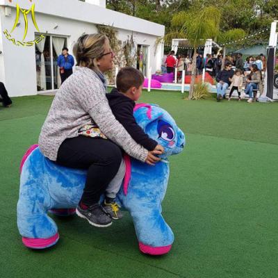 China Hansel commercial coin operated electric stuffed animal unicorn on wheels for sale