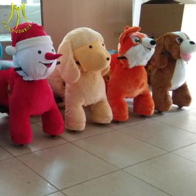 China Hansel entertainment plush motorized 4 wheel electric walking animals rides for sale