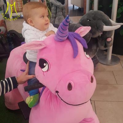 China Hansel wholesale battery powered animal toy plush electrical animal toy car for kids for sale