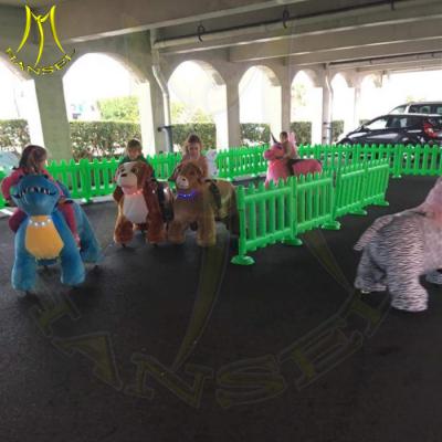 China Hansel shopping mall coin operated plush outdoor ride walking animals for sale