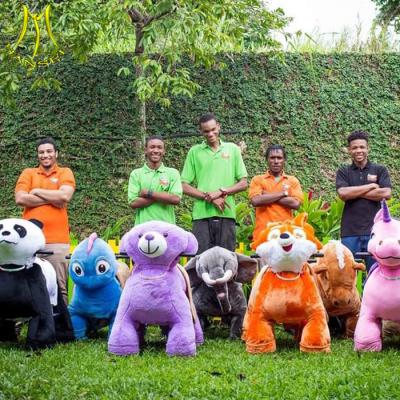 China Hansel walking electric ride coin operated plush kiddie animal toy rides for sale