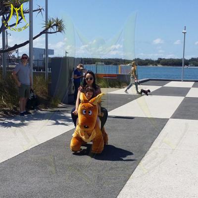 China Hansel outdoor park hot coin operated walking stuffed animals riding for sale