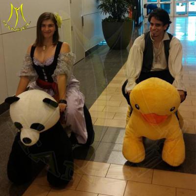China Hansel shopping mall moving animal for kids coin operated plush toy ride for sale