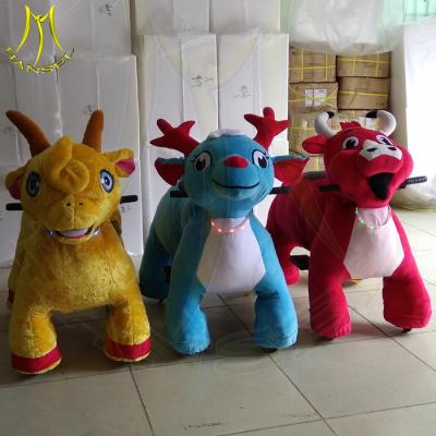 China Hansel outdoor playground kids stuffed electric ride on furry animal for sale