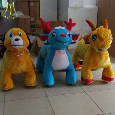China Hansel amusement guangzhou coin operated plush electric walking animal rides for sale