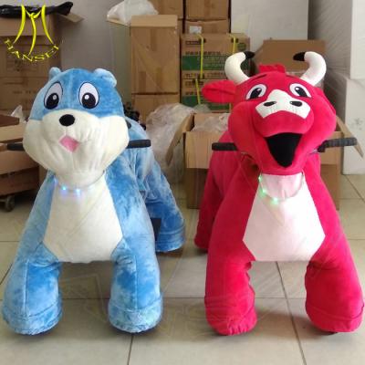 China Hansel amusement game machine plush coin operated animal mountable rides for sale