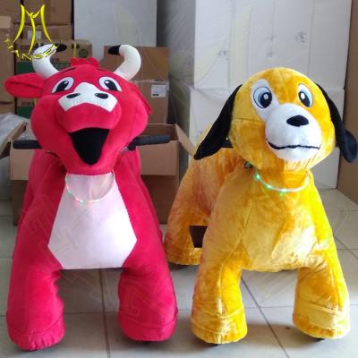 China Hansel amusement park walking coin operated plush mountable animal rides for sale