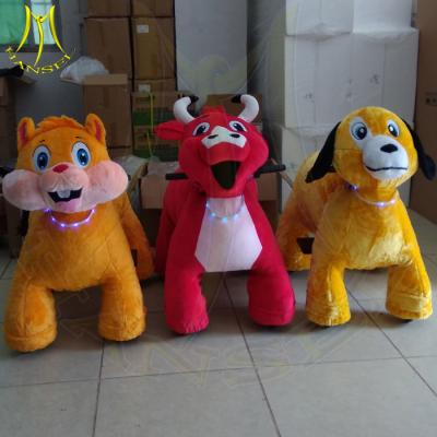 China Hansel amusement walking plush coin operated animal mountable toy ride for sale