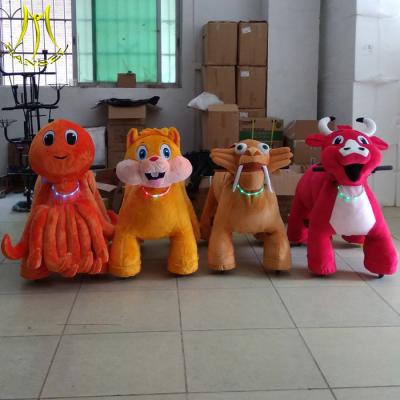 China Hansel kids battery operated electronic ride on plush animal cars for sale