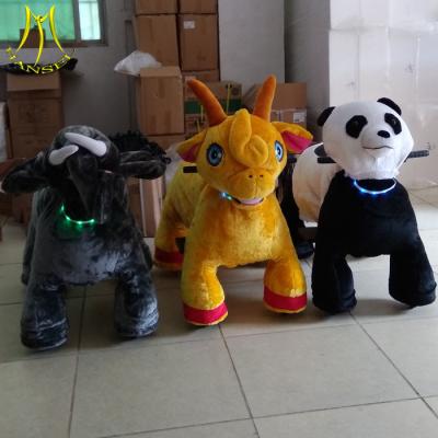 China Hansel shopping mall electric walking mountable animal plush ride on toys for sale