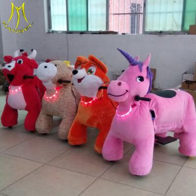 China Hansel electric amusement rides game for kid power with 4wheels plush pony horse factory for sale