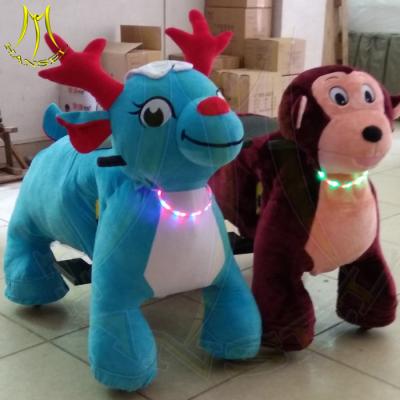 China Hansel amusement park games coin operated plush motorized riding stuffed animal for sale