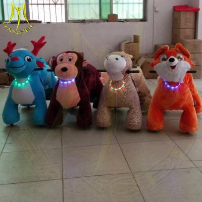 China Hansel coin operated game machine electric kids ride on furry animal for sale