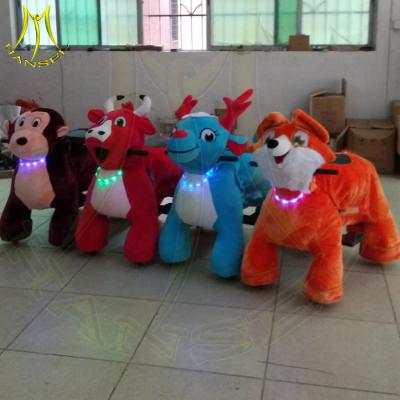 China Hansel amusement children coin operated plush motorized riding animals for sale