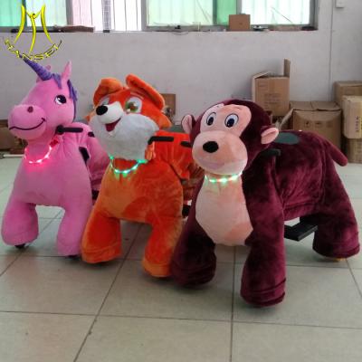 China Hansel wholesales electric walking unicorn plush toy animales scooters for mall for sale