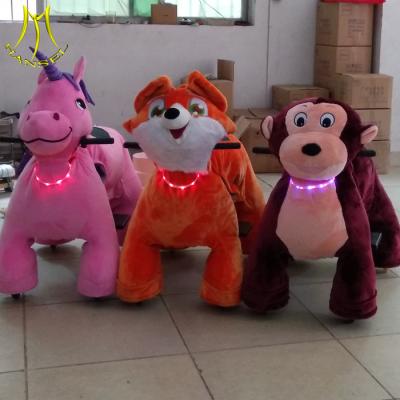 China Hansel  amusement kids walking battery operated ride on plush animal for outdoor park for sale