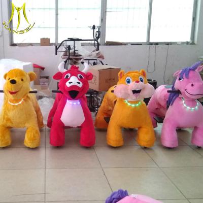 China Hansel  theme park equipment for sale kids coin operated plush ride on unicorn for sale