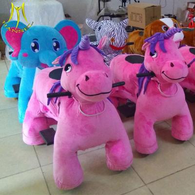 China Hansel amusement park games kiddie electric ride on walking toy unicorn in mall for sale