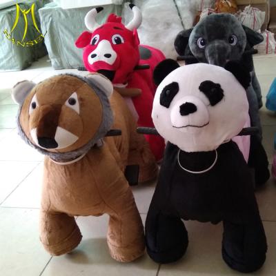 China Hansel  2019 ride for kids plush stuffed electric coin operated ride animals on wheels for sale