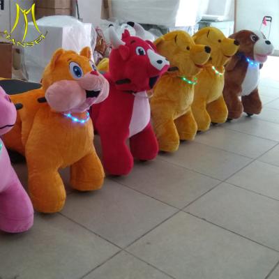 China Hansel  hot sell stuffed animals unicorn motorized plush animal unicorn bike rides with wheels for sale