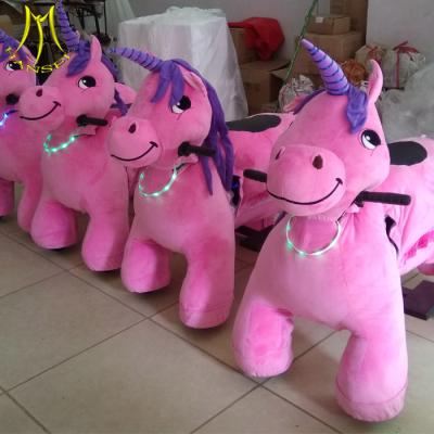 China Hansel steel plush animal walking bike for adults amusement ride 4 wheel battery operated kid bike for sale