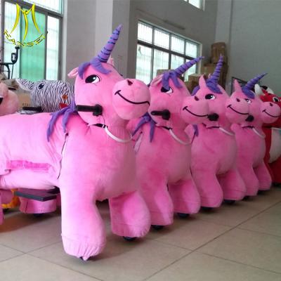 China Hansel  shopping mall child battery ride unicorn motorized plush animal rocking horses for adults for sale