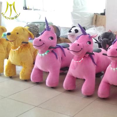 China Hansel battery operated plush animals for kids zoo animal scooter for rent for sale