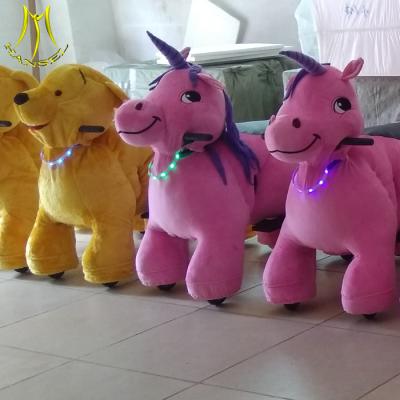 China Hansel adult ride on toys stuffed animals on wheels plush rideable animal toy for sale