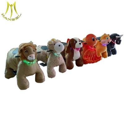 China Hansel  new coin operated battery plush animal electric scooter for shopping mall for sale