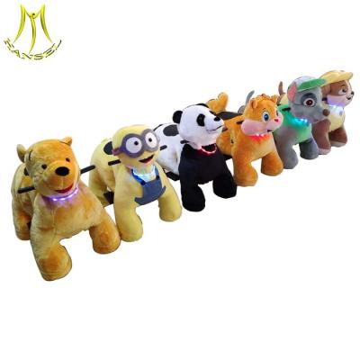 China Hansel  coin operated plush ride on toy dog walking machine for outdoor playground for sale
