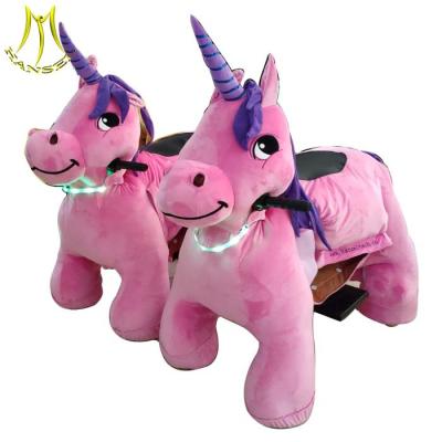 China Hansel indoor and outdoor children battery operated ride animals plush toy on wheels for sale