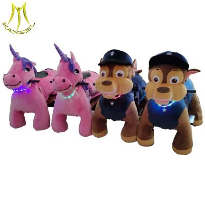 China Hansel plush electric kid riding horse moving ride on animals in shopping mall for sale