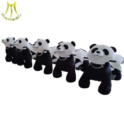China Hansel plush animal battery coin operated stuffed animal panda ride for outdoor park for sale