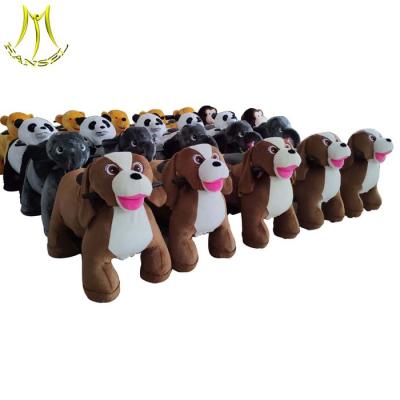 China Hansel shopping mall plush motorized animals indoor moving electric mountable for sale