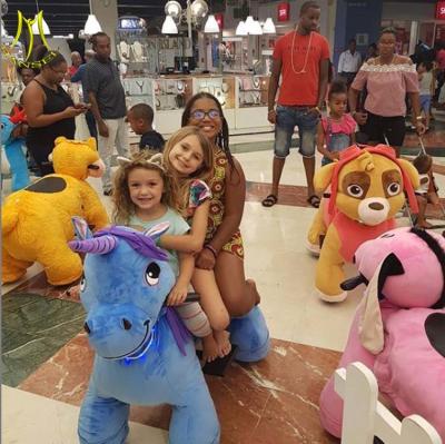 China Hansel coin operate game machine kids amusement rides electric elephant plush ride for sale