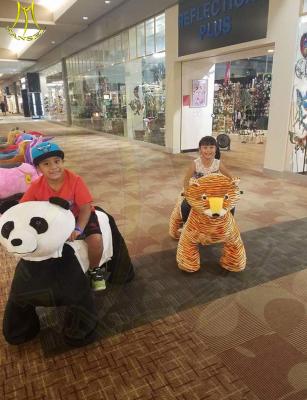 China Hansel hot shopping mall kids and adult safari animal motorized ride plush motorized riding animals for sale