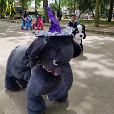 China Hansel high quality motorized plush riding animal coin rider on wheels battery animal rides for sale