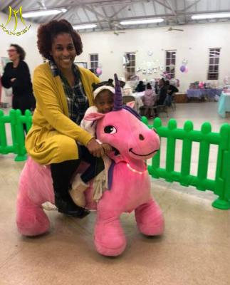 China Hansel Guangzhou kids rides walking animal Type plush coin operated rides for sale