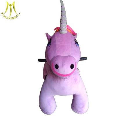 China Hansel coin operated walking animal rides for mall motorized animal plush unicorn rides for sale