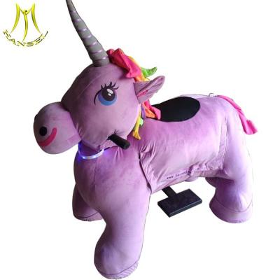 China Hansel latest moving unicorn electricride  coin operated electric motorized plush riding animals for sale