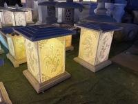 China 3cm Marble Stone Tiles White Jade Stone Lamp Hand Carving For Garden for sale