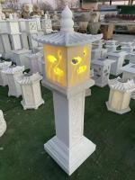 China 3cm Marble Stone Tiles White Jade Stone Lamp Hand Carving For Garden for sale